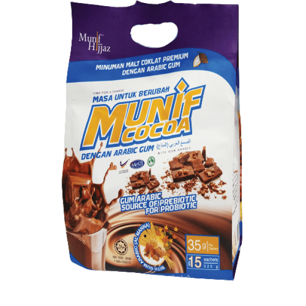 Munif Hijjaz Cocoa with Arabic Gum 35g x 15 Sachets (V) | Ifmal.com